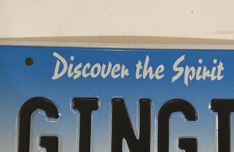 Vanity GINGI GINGIE GINGER license plate Gingee Ginjer Jinger Virginia ...