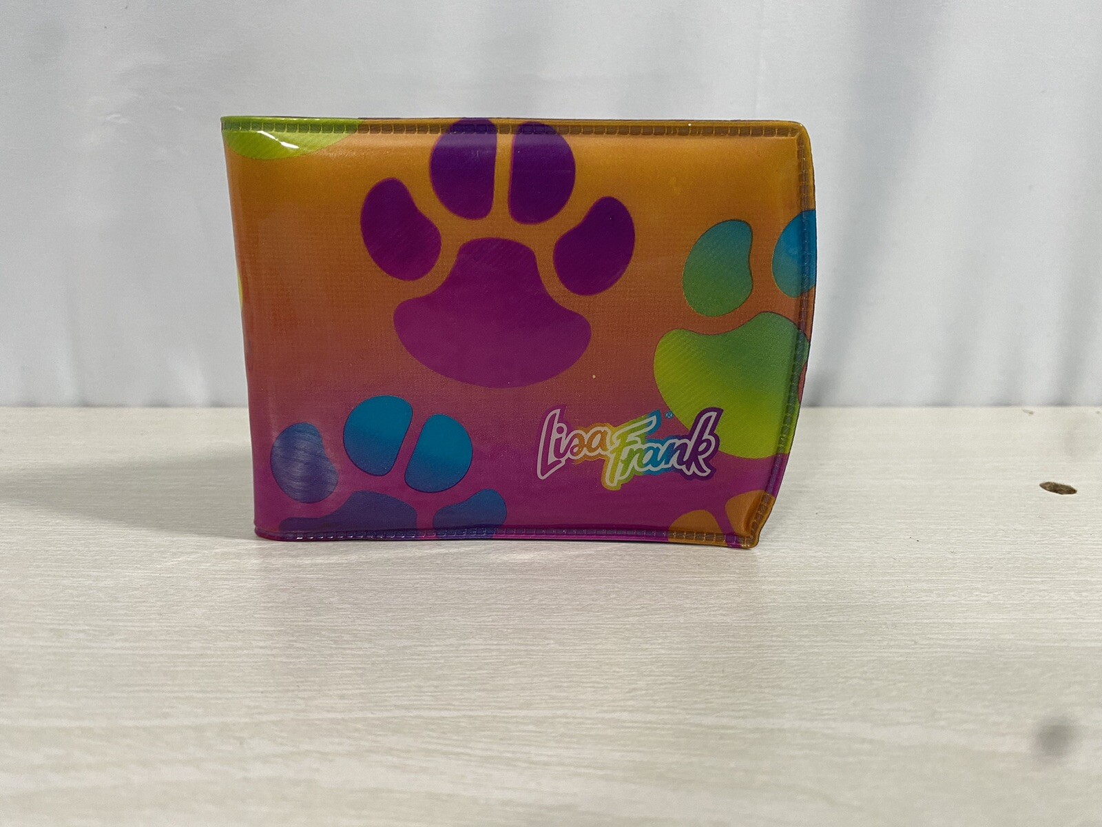 Vintage Lisa Frank Wallet Paw Print Rainbow Vinyl Bi-… - Gem