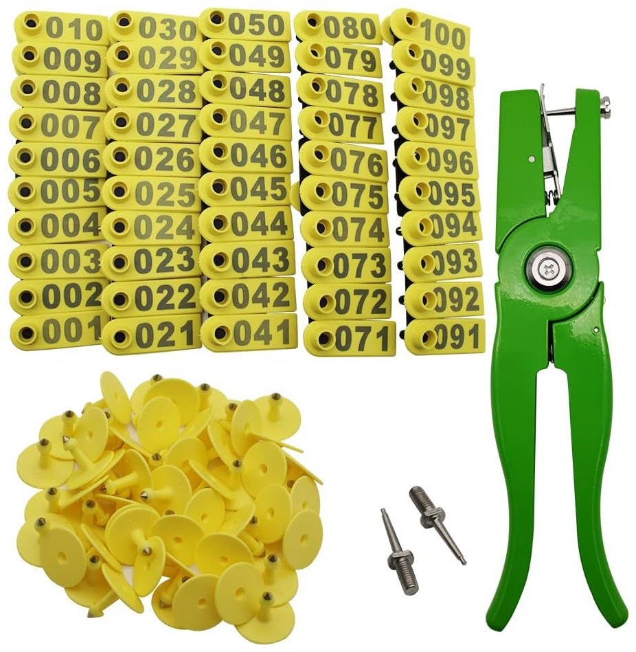 Sheep Ear Tag 001-100 Number Plastic Livestock Tags for Cow Cattle ...