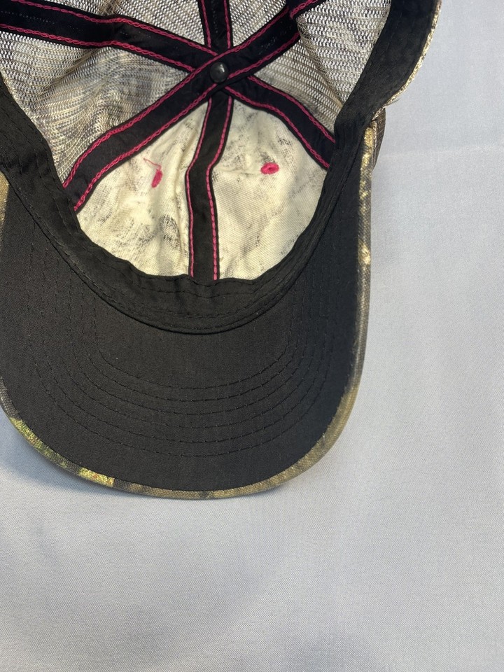 Women's Camo Camouflage Pink Stitching Strap Back Adjustable Hat. Mesh ...