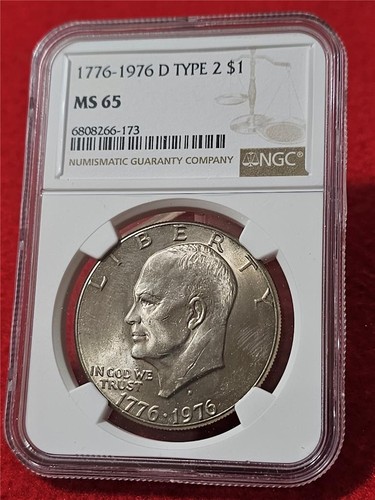 1776-1976-D TYPE 2 Eisenhower Dollar. NGC MS 65 UNCIRCULATED #MF-T3556 ...