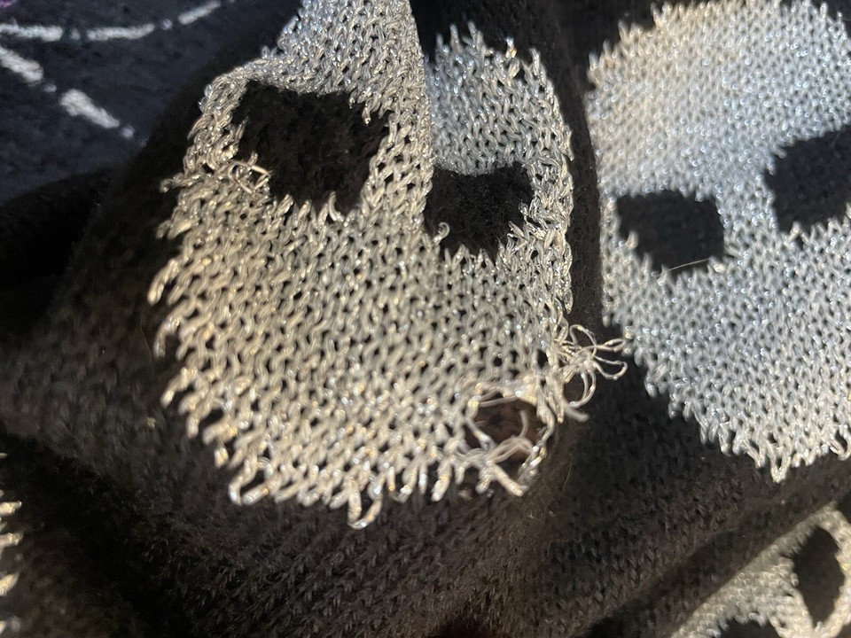 EVIL TWIN Aliens Long Sweater Tunic in black & Metallic Silver Grey ...