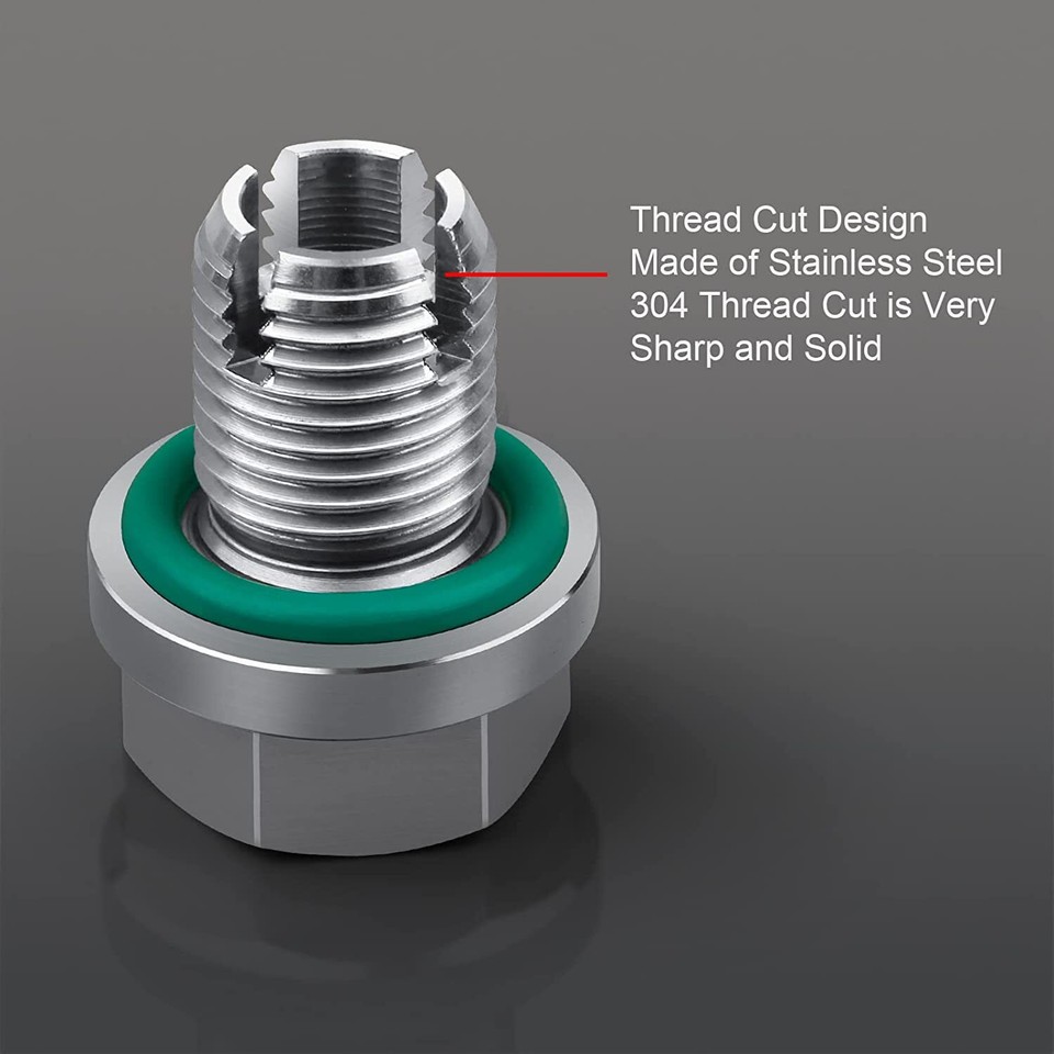 M16.1x1.5, 15mm Oversize Piggyback Oil Drain Plug Self Tapping Pan ...