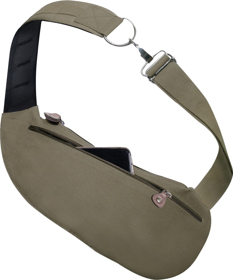 Crossbody Canvas Sling Bag Compact Over Shoulder Chest Front Pack ...