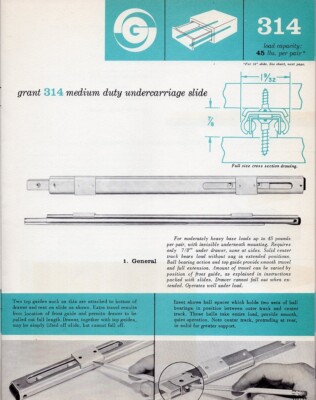 GRANT #314-28" DRAWER SLIDES, UNDER-DRAWER MOUNTED, FULL EXTENSION ...