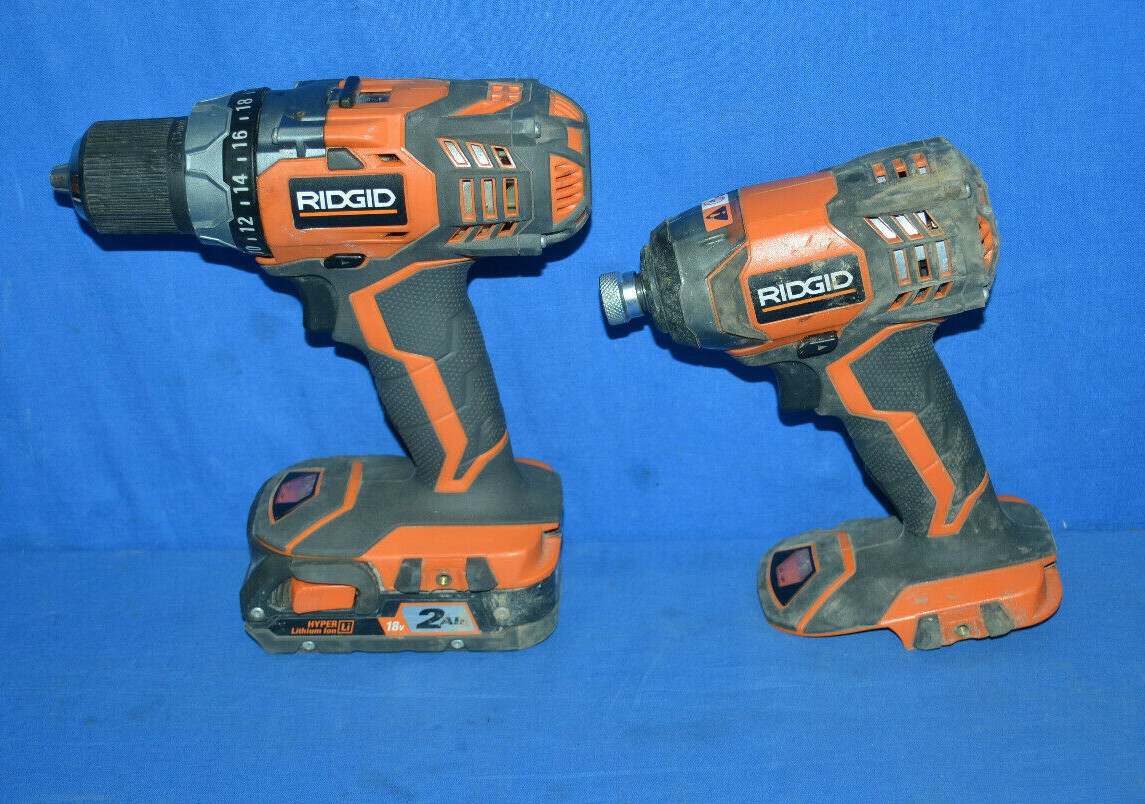 RIDGID R86008 R86034 18v Drill Driver & Impact Driver With Battery ...