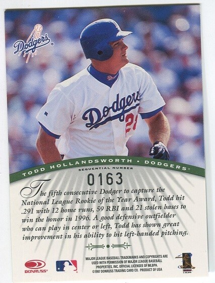 1997 Donruss Signature Series Authentic Millennium Marks Todd ...