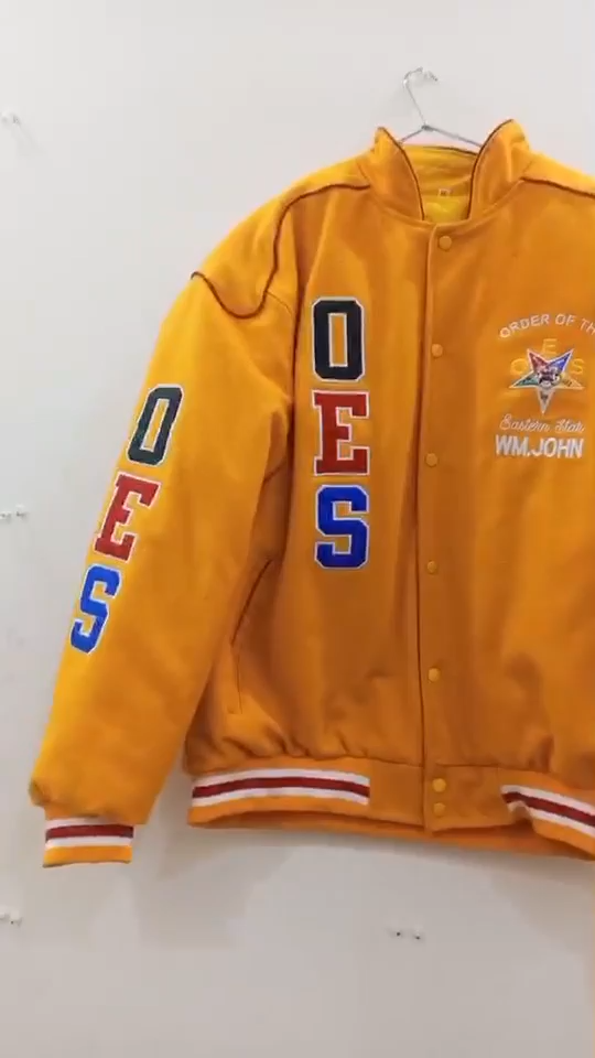 New Varsity jackets,OES Jackets,Masonic latter Women Jacket OES Yellow ...