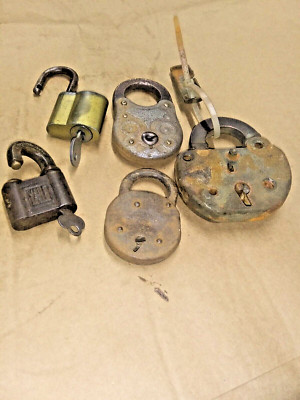 5 Antique Vintage Locks Adlake - Russell & Erwin - Sargent - 2 Yale w ...