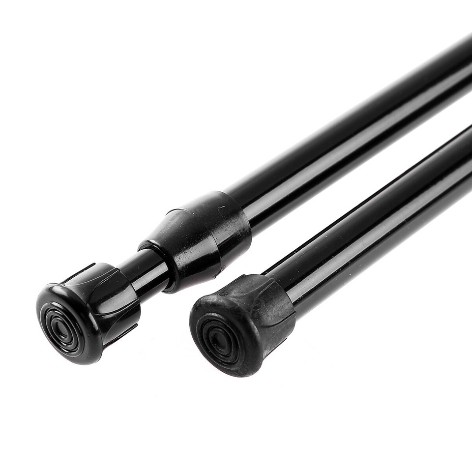 2 Metal Curtain Tension Rods Spring Rotate Adjustable Tighten Tube ...
