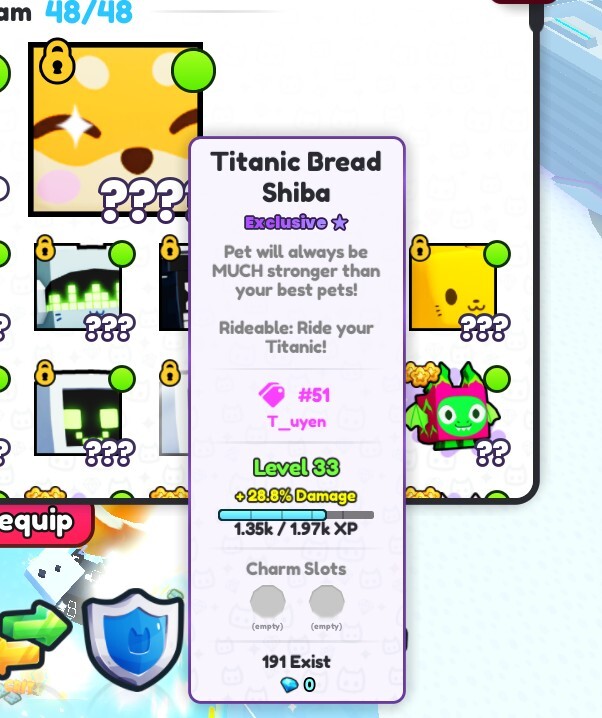 Pet simulator 99 titanic bread shiba-DOES NOT include plush | eBay