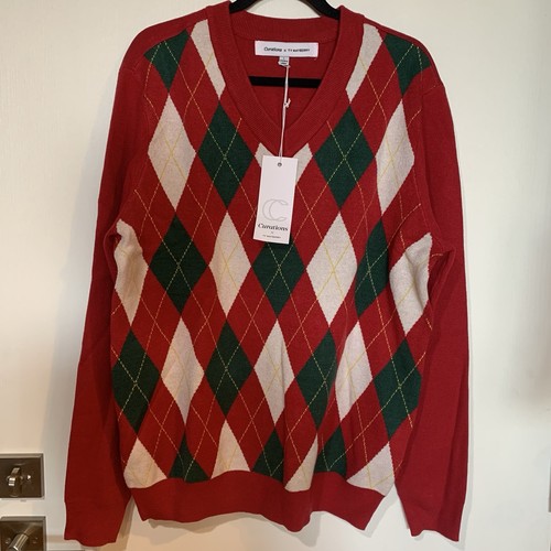 Curations X Ty Mayberry NWT Womens Large Red Green Argyle Long Sleeve ...