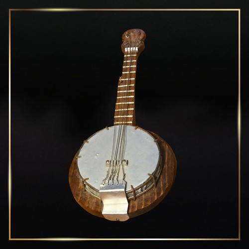 Wooden banjo ukulele replica with a metal resonator and strings WALL ...