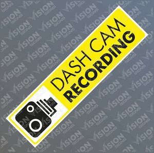 Dash Cam Car Magnetic Sign Sticker CCTV Video Recording In Car Camera ...