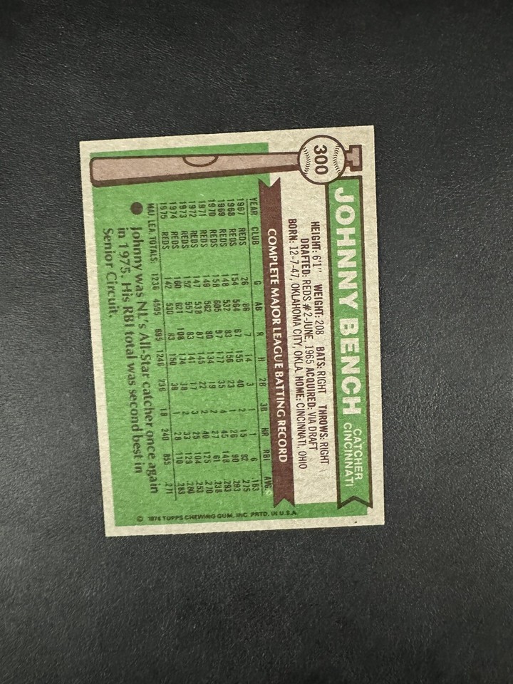 1976 TOPPS #300 JOHNNY BENCH HOF CIN REDS—PACK FRESH BOMB💥*** (tgcs) | eBay