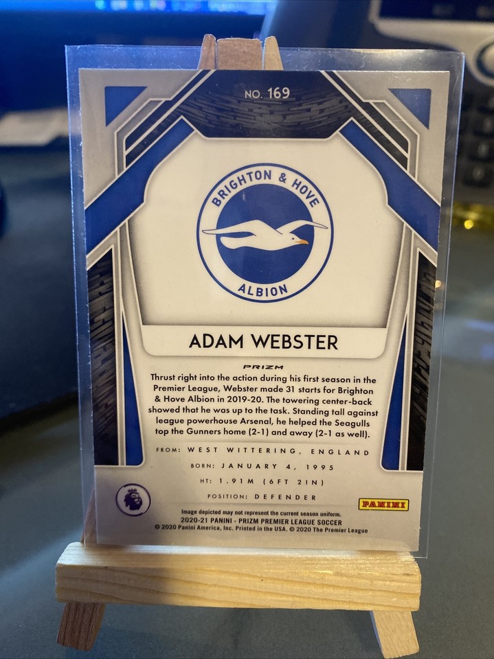 ADAM WEBSTER 2020-21 Prizm English Premier League Blue Pulsar Prizm BHA ...
