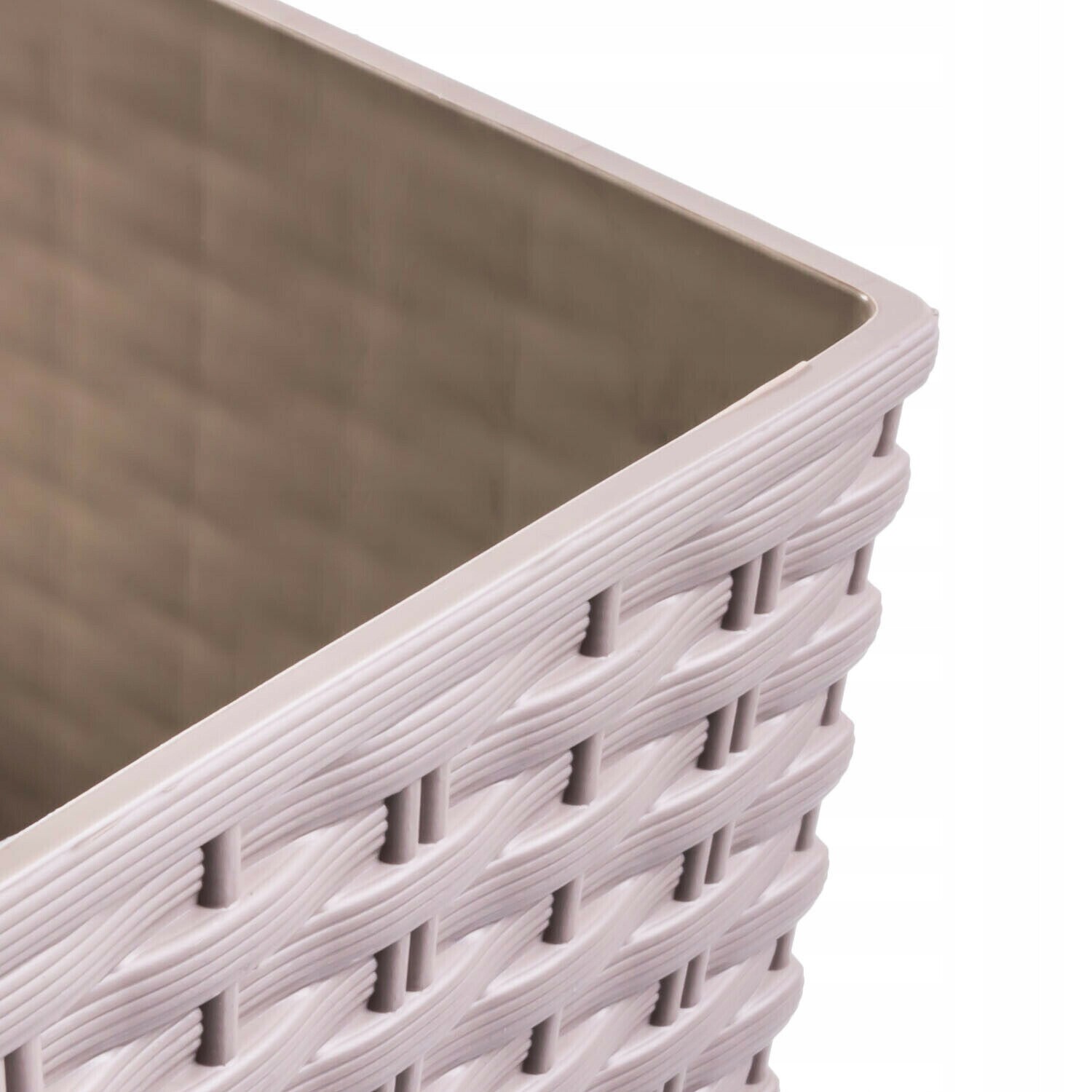 Tall Rectangle Ratan Planter Floor Standing Indoor Outdoor Patio Plant ...