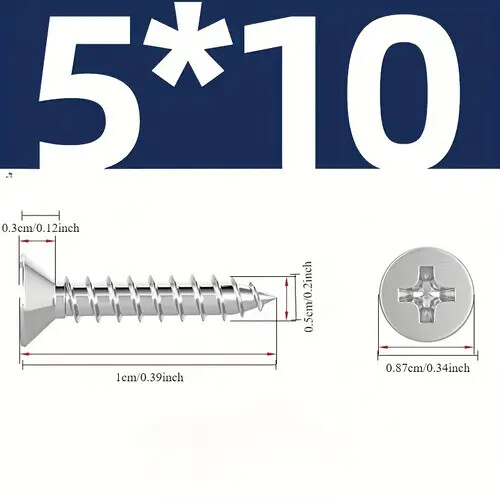 M5 304 Stainless Steel Cross Self-tapping Flat Head Extended Wood ...