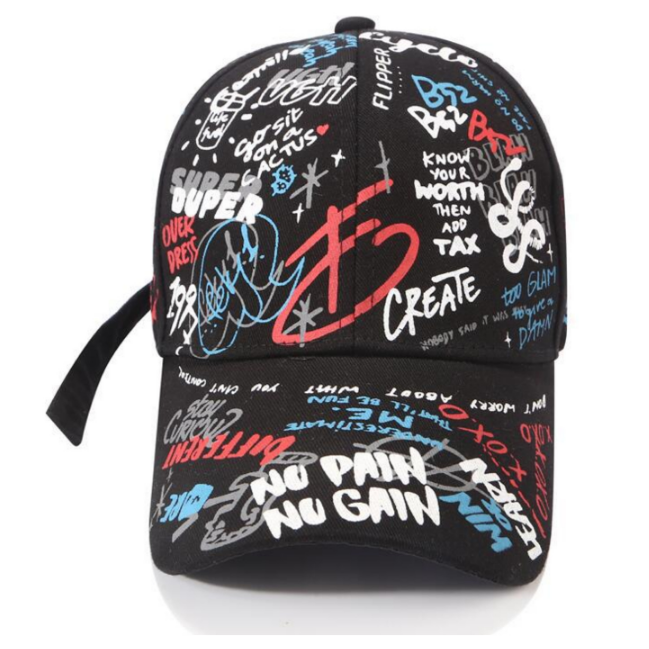 Unisex Men Women Casual Youth Flipper Sketch Graffiti Casual Baseball ...
