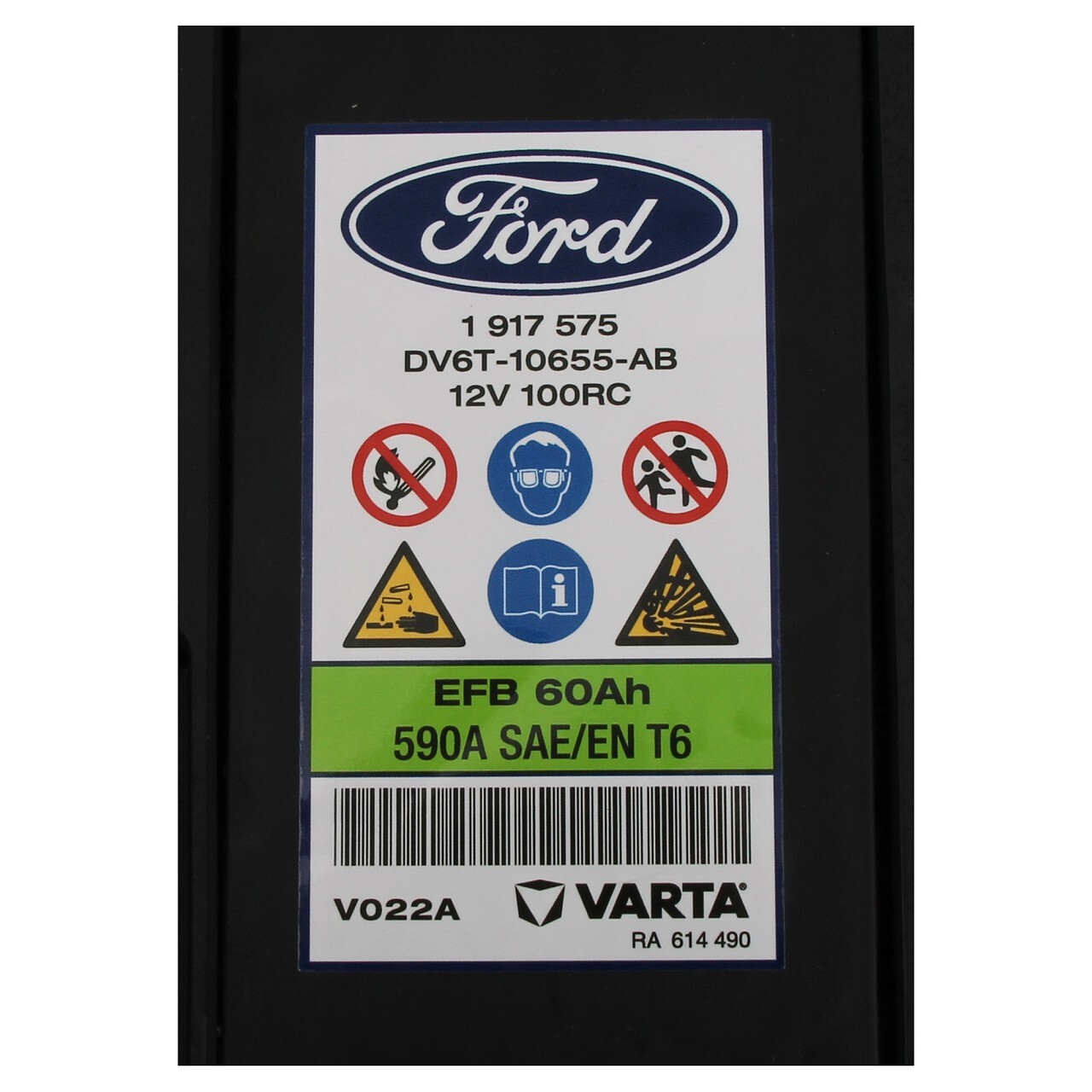 ORIGINAL Ford Autobatterie Batterie Starterbatterie 12V 60Ah 590A ...
