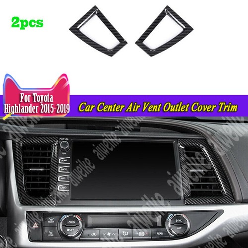 For Toyota Highlander 2015-2019 Carbon Fiber Center Air Vent Outlet ...