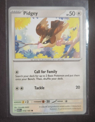 Pidgey 16/165 Pokémon TCG Card Scarlet & Violet 151 NM/M | eBay