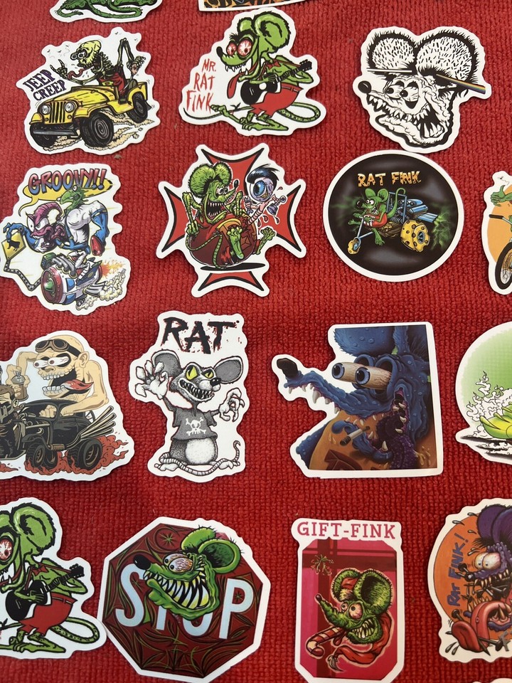 🔥 50 Rat Fink Mouse Ed Big Daddy Roth Hot Rod Art Vinyl Decal Sticker ...