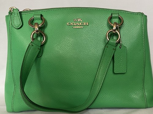 Coach Rare Green Christie Carry All Leather Hand Bag W/ Strap Limited ...