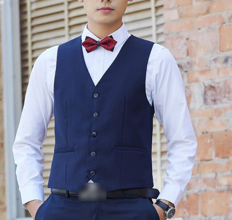 Plus size Men Business Vest Suit Vest Wedding Host Waist Coat Casual ...
