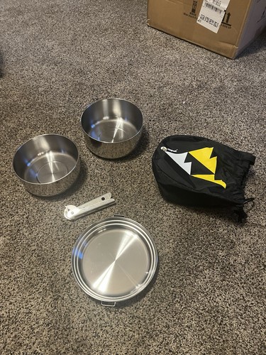 MSR Alpine Stainless Steel Camp Cookset - 2 Pots And Plate/lid With Pot ...