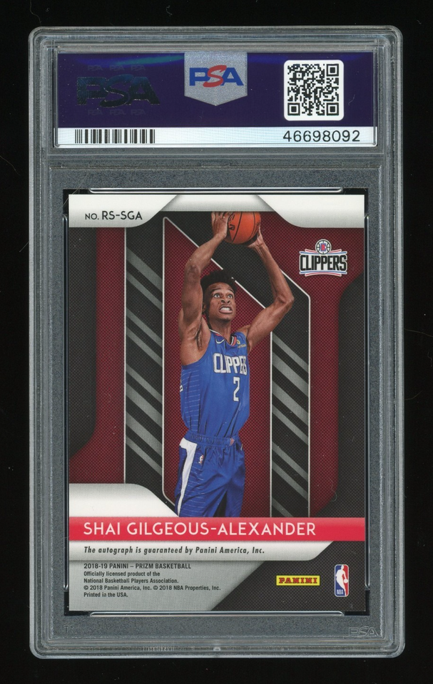 2018-19 Prizm PSA 10 Shai Gilgeous-Alexander Rookie Signatures Auto RC ...
