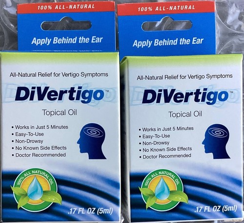 Lot of (2) Bottles DiVertigo Vertigo Relief Liquid Oil Drops .17oz Ea ...