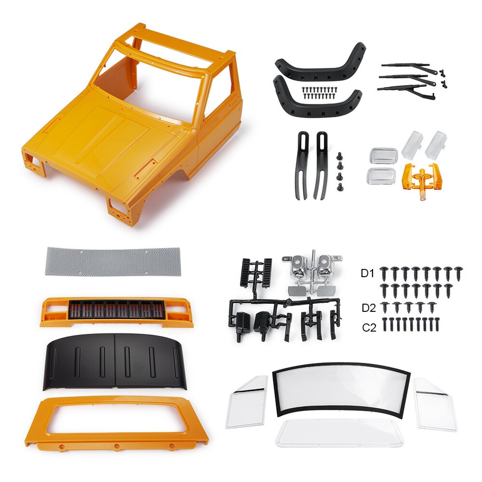 For Axial SCX10 II TRX4 Cherokee 1/10 RC Body Cab Back-Half Cage White ...