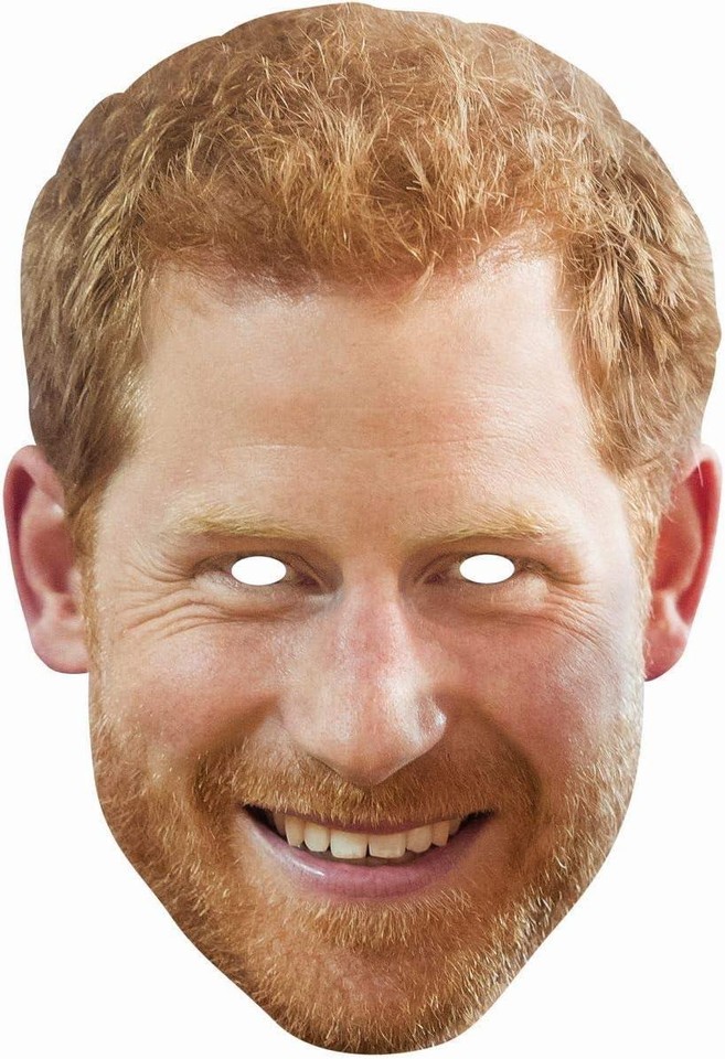 Prince Harry Face Mask Fancy Dress Queen Jubilee Royal Event Party ...