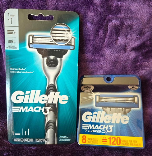 2 new Packs Gillette Mach 3 Turbo Cartridge Razors, cartridge refills ...