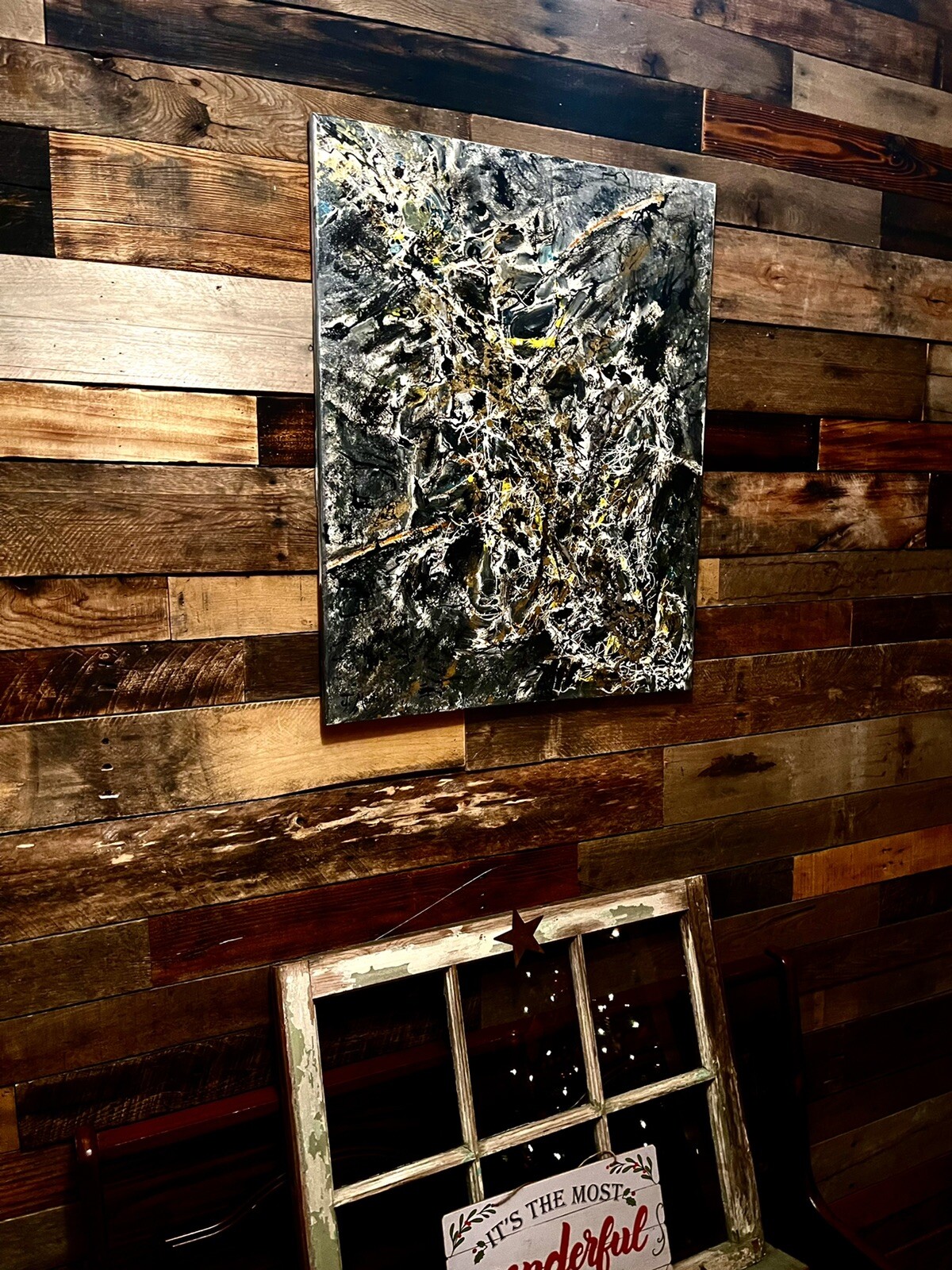 Abstract expressionism painting.Fine Art Jackson Pollock style Artist-J ...