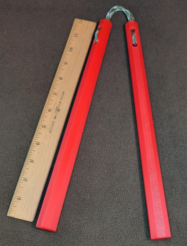 12" Red Nunchaku (Nun Chucks) that Glow in the Dark Trainer/Cosplay ...
