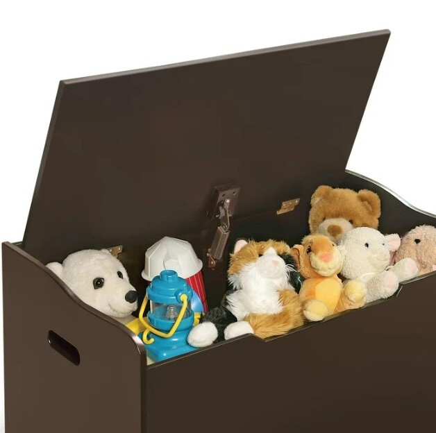 Brown Toy Box Storage Chest Organizer Kid Bin Wooden Lid Bench Play ...