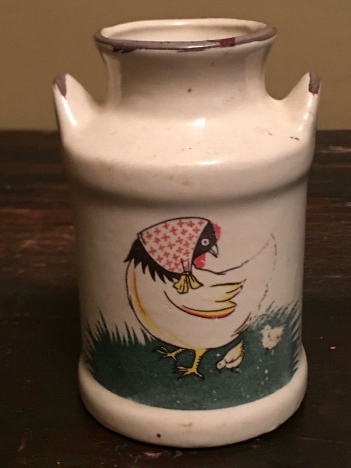 Vintage - Older Ceramic Mini Milk Jug Vase - Chicken/Hen Design ...