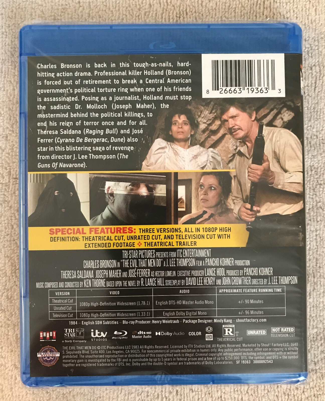 The Evil That Men Do Blu-ray Shout Factory Ltd. Ed. Charles Bronson 80s ...
