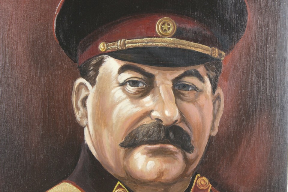 Vintage Oil Painting Portrait of Joseph Stalin USSR Soviet Military ...