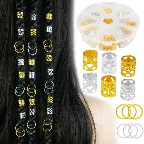 100pcs Hair Styling Accessory Alloys Hair Extension Rings Beads Hair ...