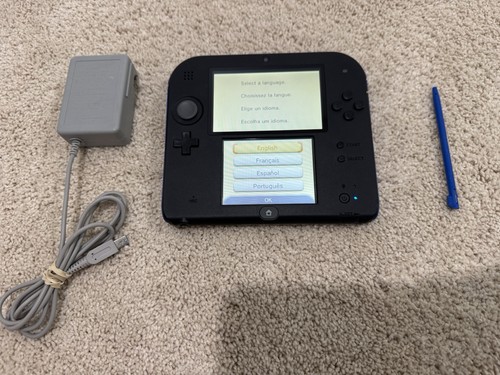 Nindendo 2DS Handheld System Black/Blue with Charger and Stylus | eBay