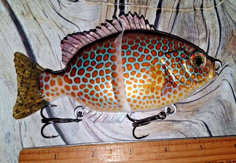 #12 Gold Spotted Rabbit fish 5 3/4in 3oz Jointed Sinking Glide Bait ...