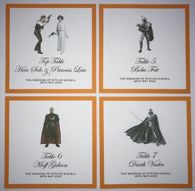 Star Wars Table Numbers, Star Wars Wedding Table Signs, May the Force ...