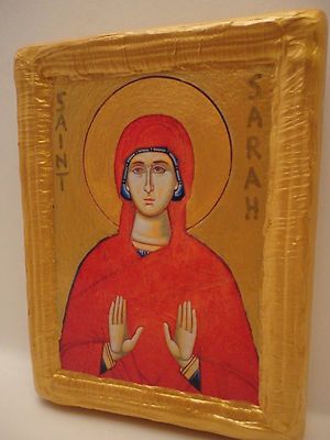 Saint Sarah Ag.Sarra ΑΓΙΑ ΣΑΡΡΑ Catholic & Eastern Orthodox Wooden Icon ...