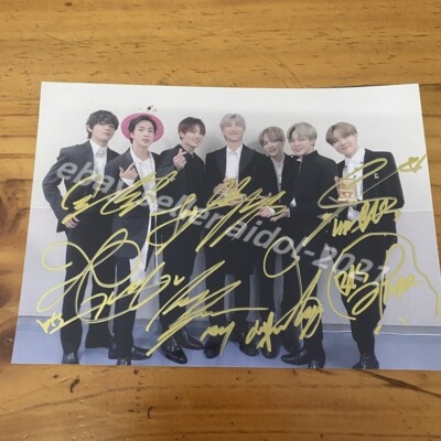 BTS Jung Kook V JIN JIMIN RM SUGA J-Hope Autographed Signed Group Photo ...