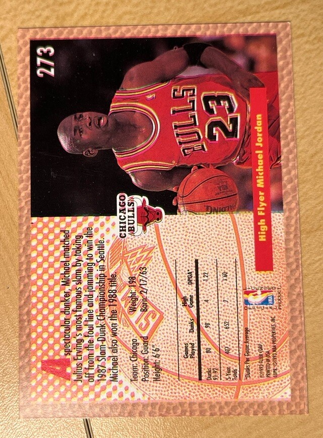 Michael Jordan 1992-93 Fleer SLAM DUNK Card #273, NM-MT | eBay