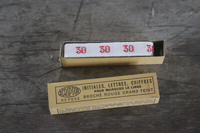Boite ancienne chiffre 30 coton brodé , pour marquer le linge | eBay
