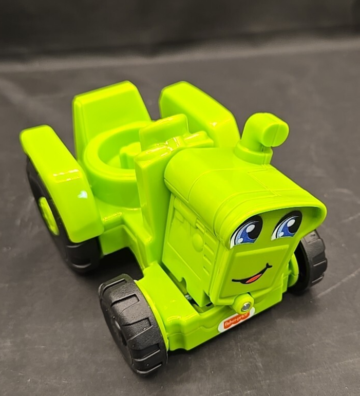 Fisher Price Little People Farm Tractor Mower Green Farming Vehicle ...
